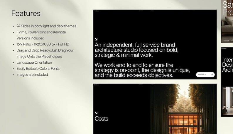Mono Project Portfolio Template – Figma – Keynote – Powerpoint – Minimalist Design Studio ...