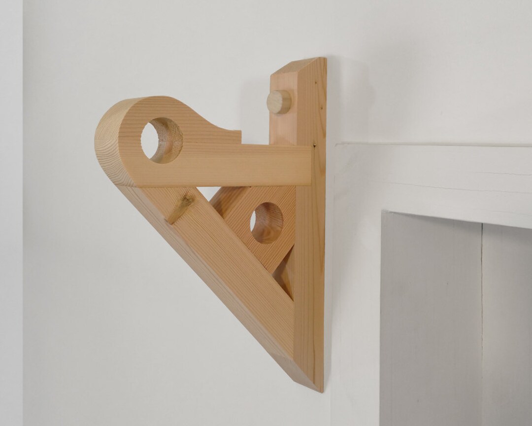 Double Curtain/drapery Rod Hardware Wooden Braces Support - Etsy