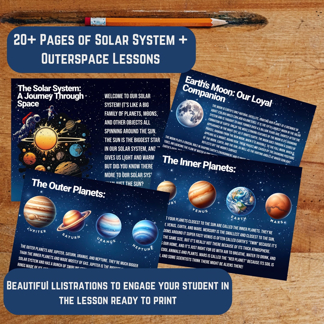 Solar System Lesson for 4th Grade and Up, Homeschool Solar System Outer ...