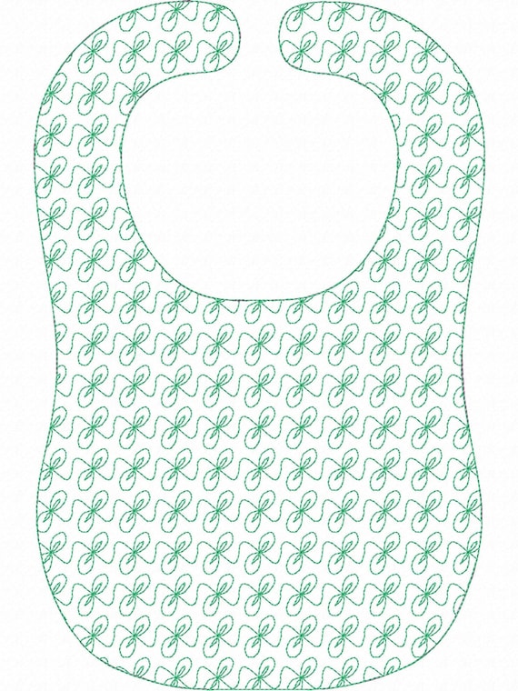 In the Hoop Baby Bib Floral Embroidery Design File Pattern 3 | Etsy