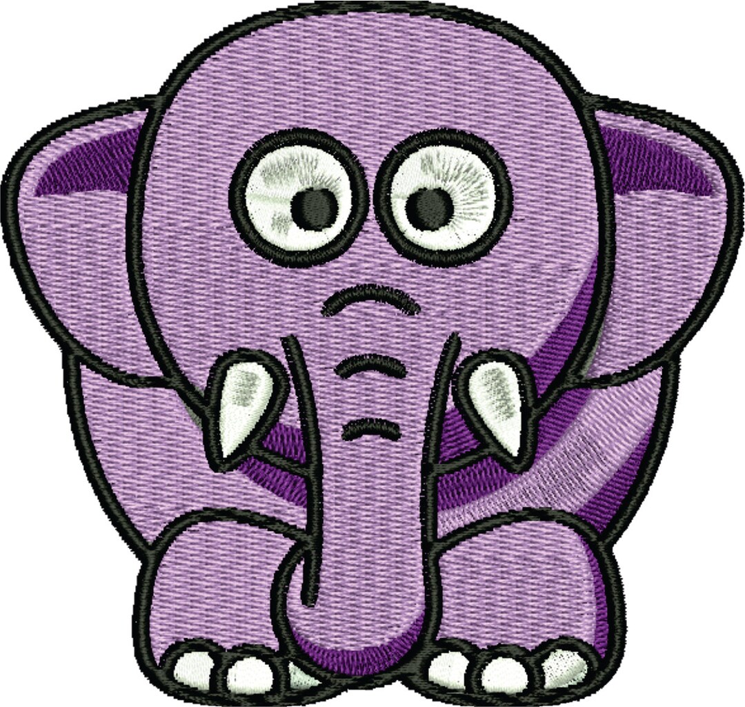Elephant Machine Embroidery Design File, Pattern .vip .vp3 .jan .pec ...