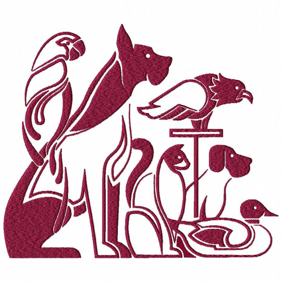 Vet Animals Cat Dog Bird Embroidery Design File .vip .vp3 .hus .pes ...