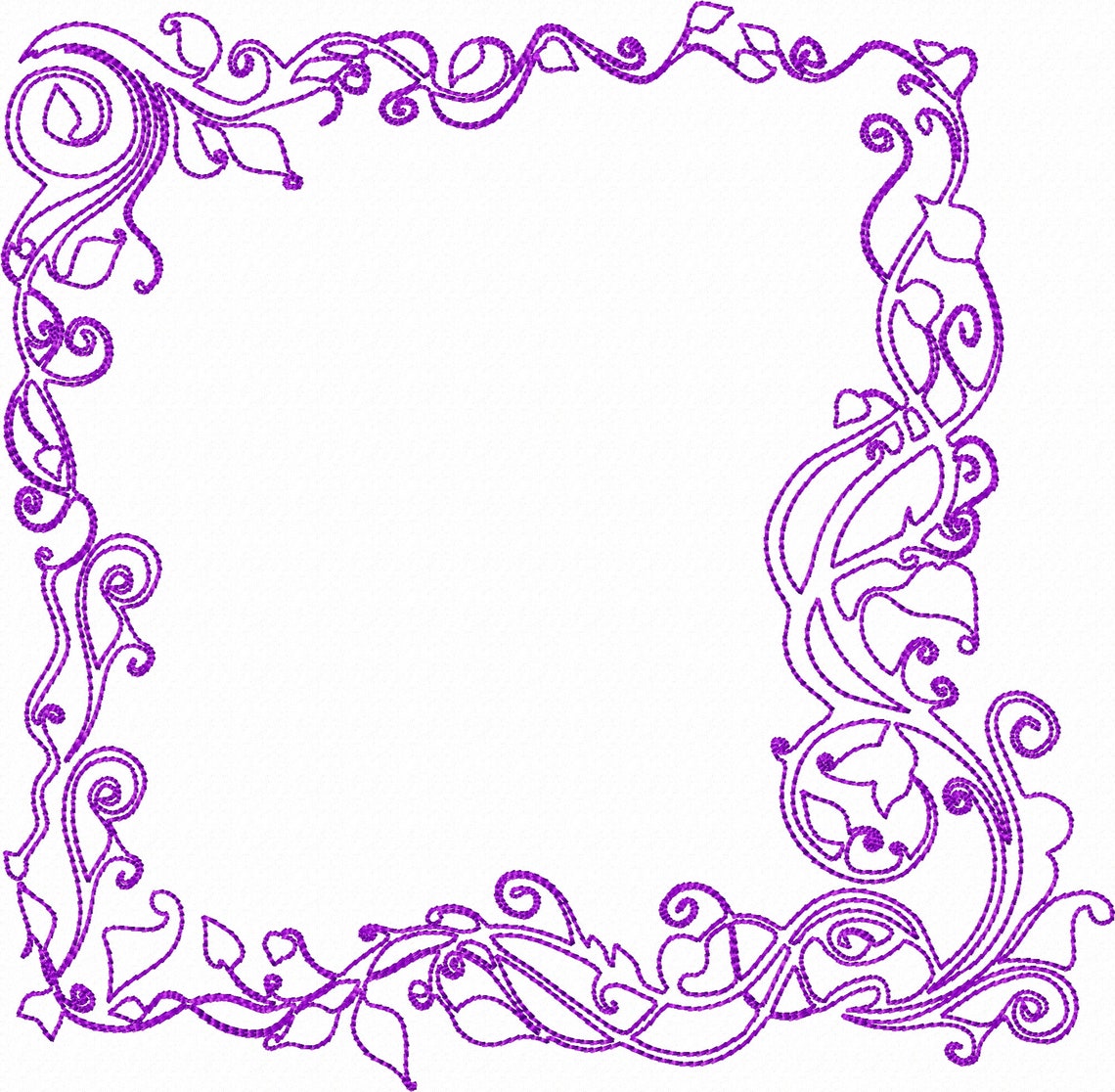 Wedding Square Floral Frame Embroidery Design File Machine | Etsy