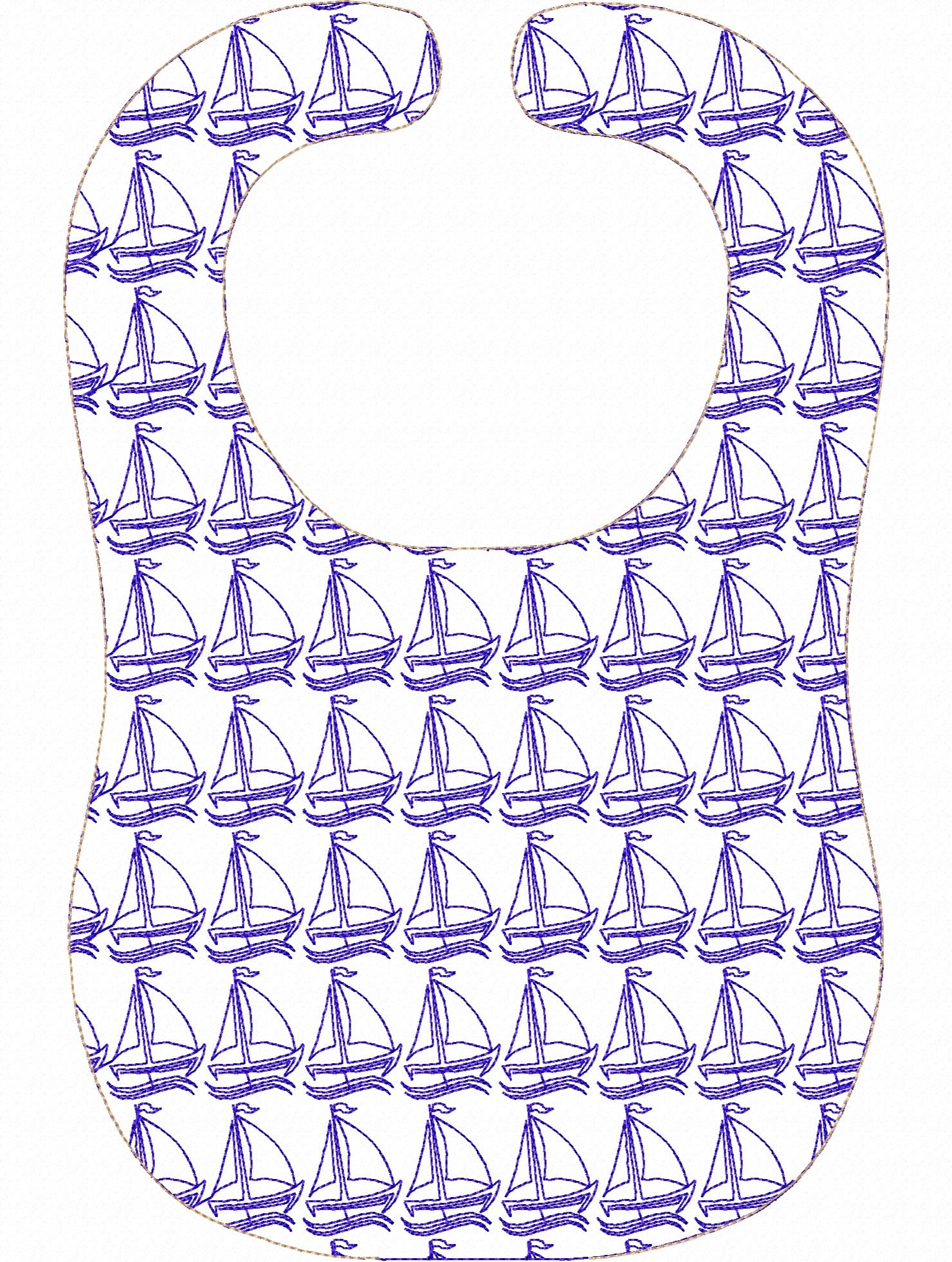 In the Hoop Baby Bib Boats Ships Embroidery Design File Pattern 3 Sizes ...