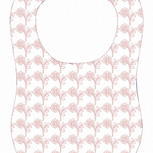 In the Hoop Baby Bib Floral Embroidery Design File Pattern 3 - Etsy