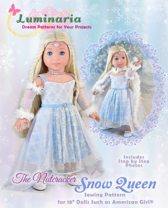 18 Inch Doll Clothes Dress PDF Sewing Pattern Fits 18 American Girl Doll Holiday Snow Queen Sugar Plum Fairy Dress Luminaria Designs Elsa Etsy Australia