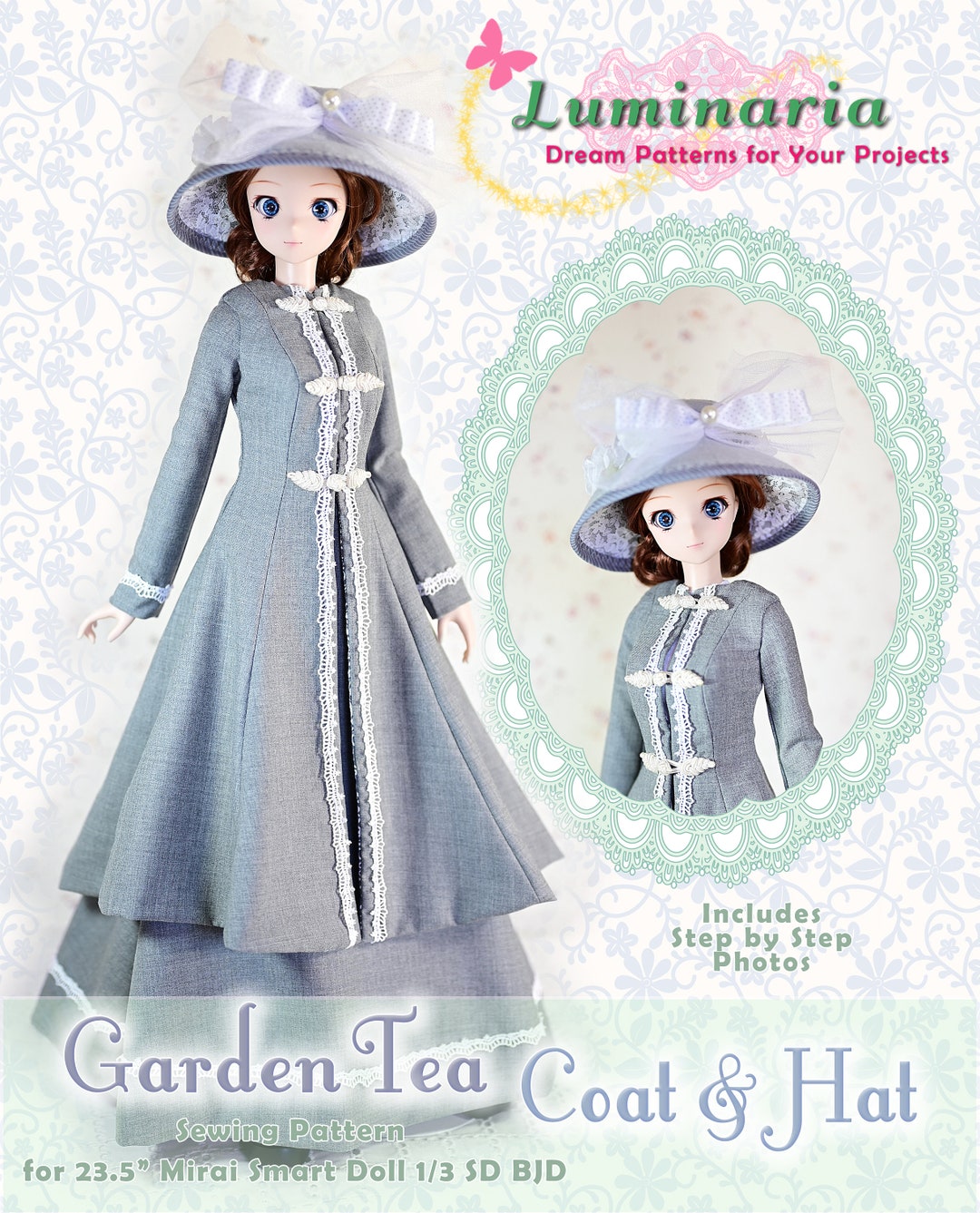 BJD Doll Clothes Pattern Fits 23.5" 1/3 SD Smart Doll Mirai Lady ...