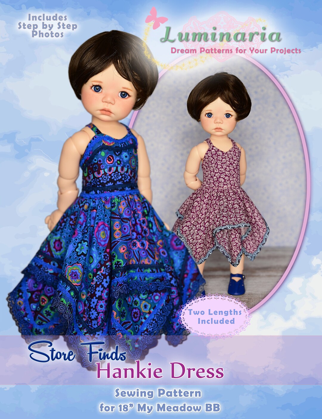 PDF Doll Clothes Pattern Fits 18" My Meadow BB Saffi & Bailey Chubby 1/ ...