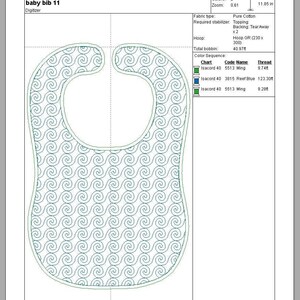 In the Hoop Baby Bib Waves Embroidery Design File Pattern 3 Sizes Also ...