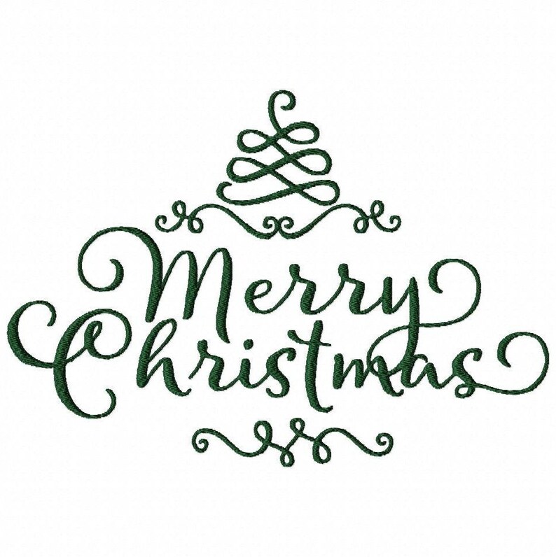 Merry Christmas Tree Embroidery Design File .vip .vp3 .hus .pes .pec ...