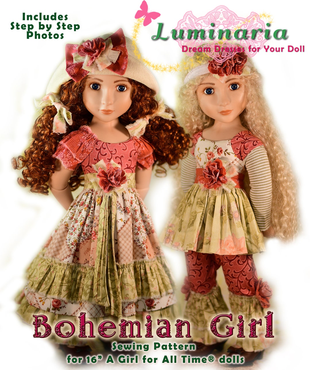 PDF Doll Dress Clothes Dress Pattern Fits 16" A Girl for All Time AGAT ...