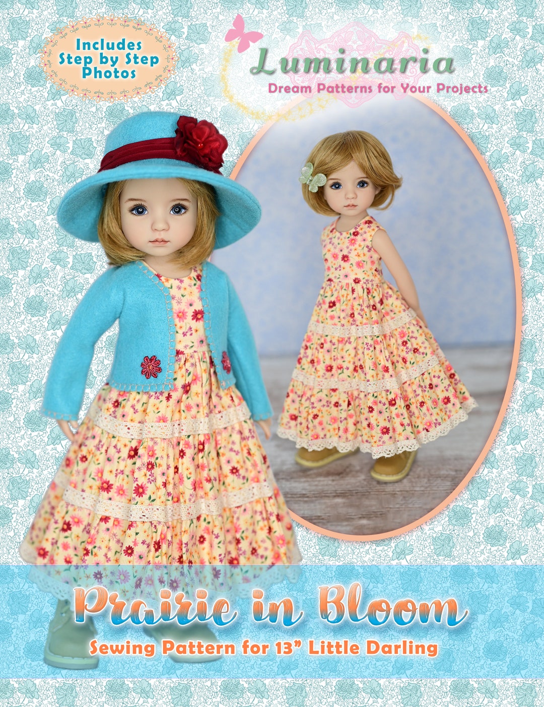 Little Darling Doll Clothes Dress PDF Pattern 13" Dianna Effner My ...