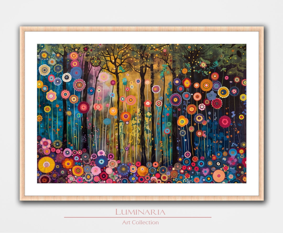 Gustav Klimt Inspired Landscape Art Print Wall Home Decor Poster Mural ...