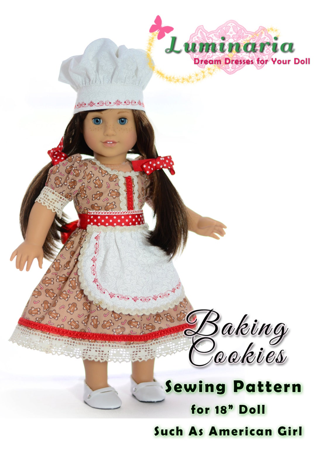 18 Inch Doll Clothes Pattern Fits 18" Dolls Such as American Girl Cook ...