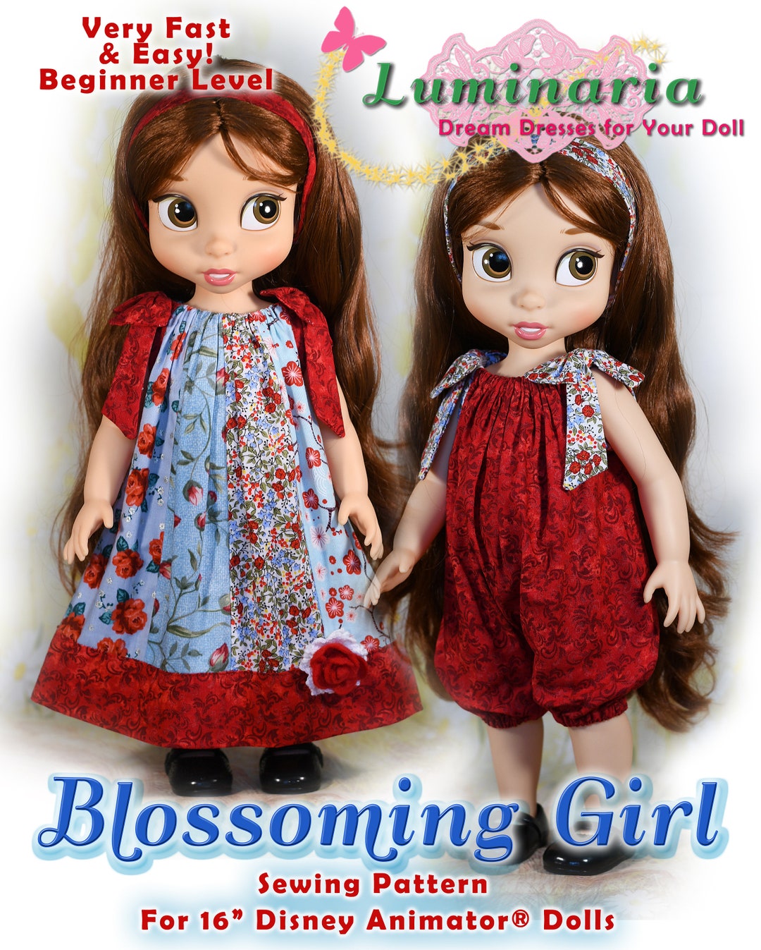 PDF Doll Clothes Pattern Fits 16" Animator Dolls Dress Countryside Girl ...
