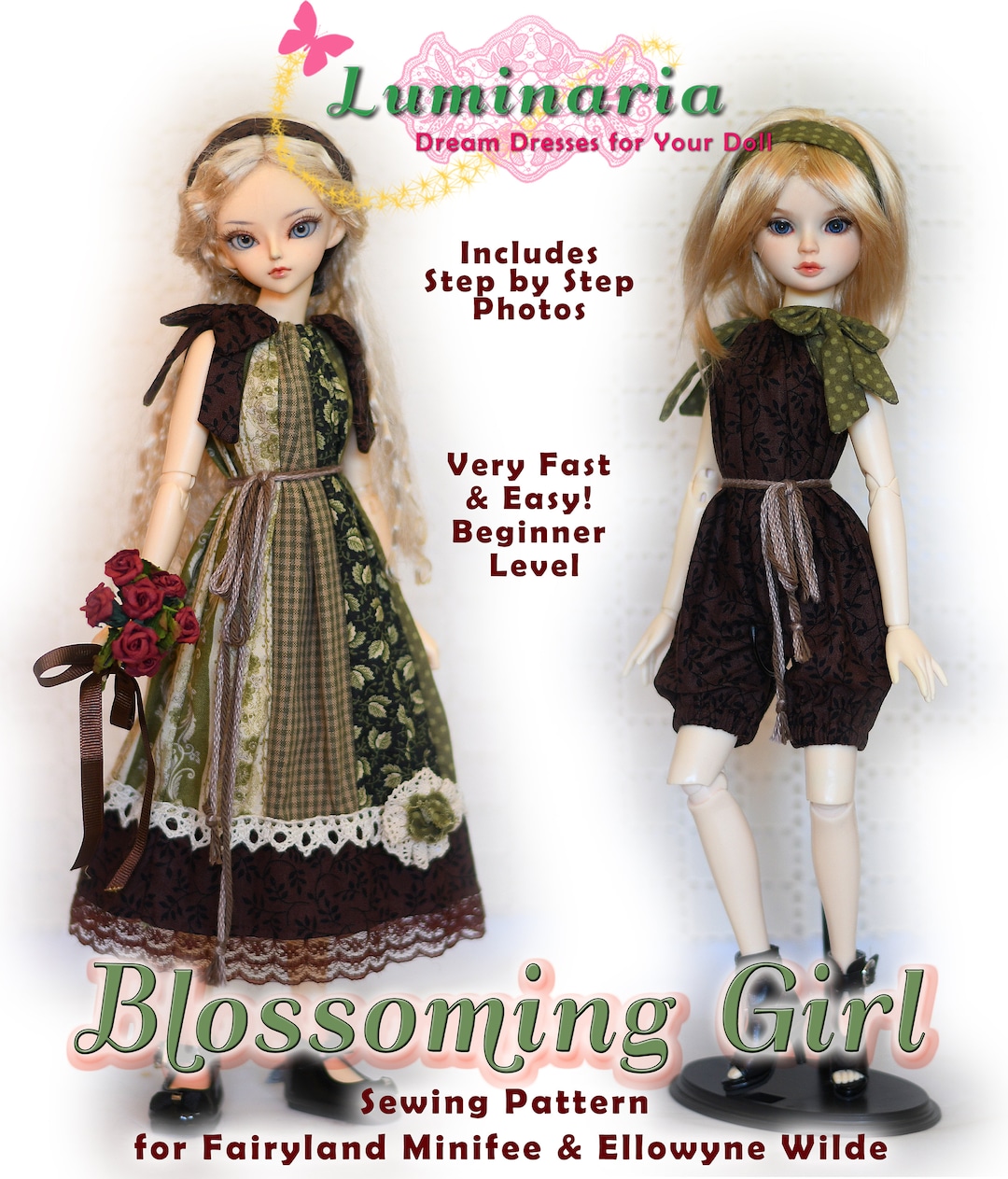 BJD Doll Clothes Pattern Fits 16 Fairyland Minifee Tonner Ellowyne ...