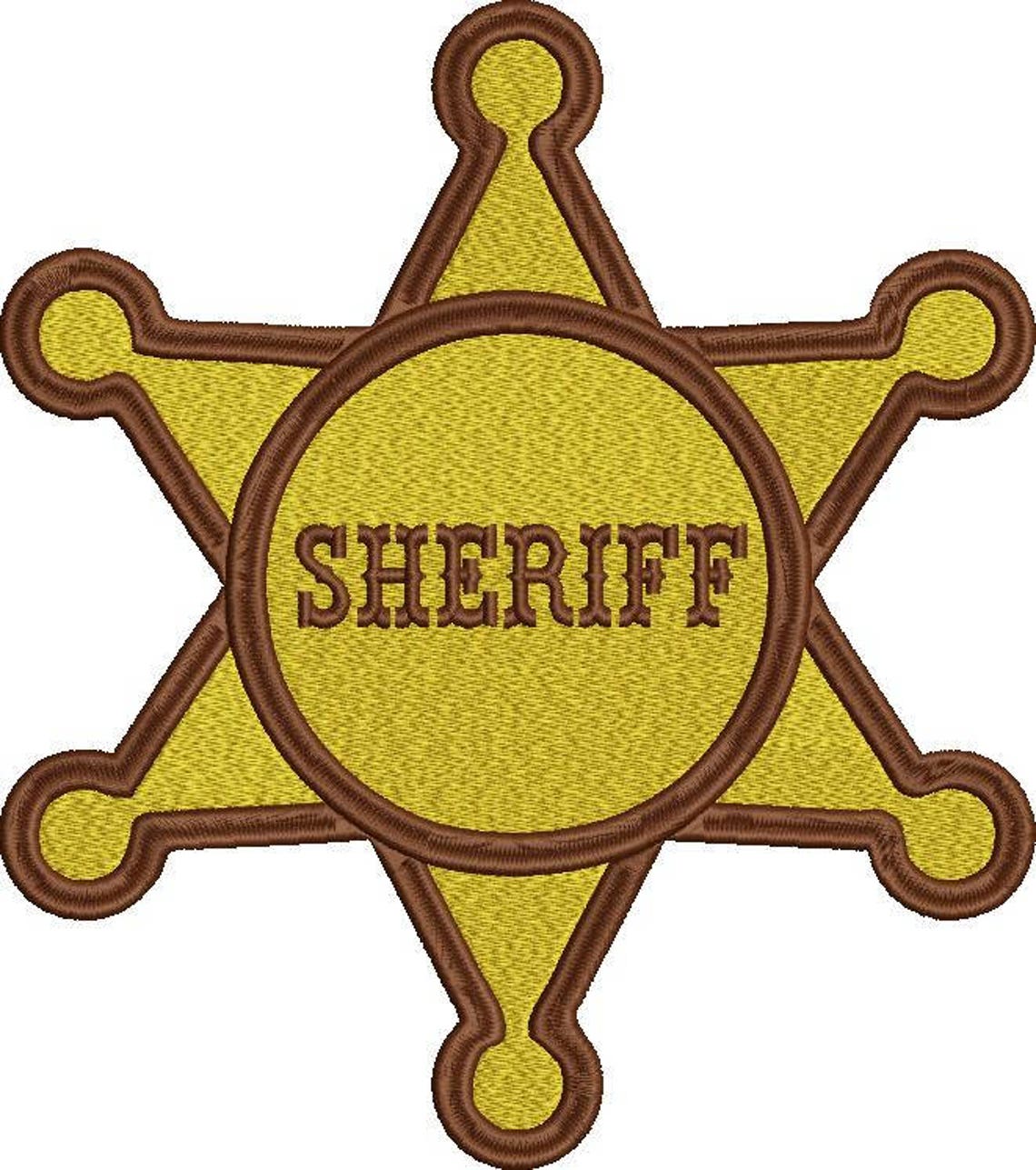 Sheriff Badge Embroidery Design File .vip .vp3 .hus .pes .pec .jef .sew ...