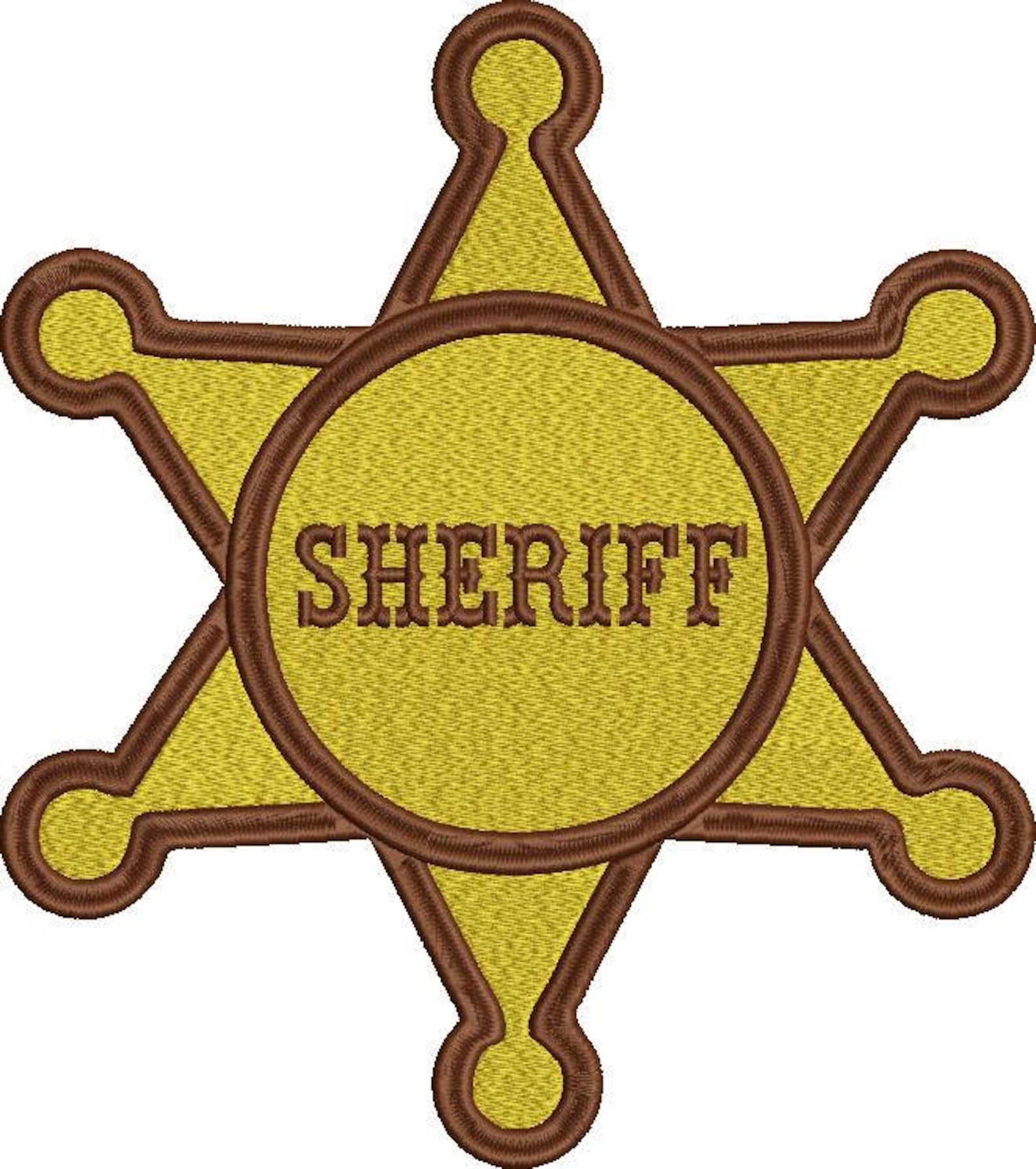 Sheriff Badge Embroidery Design File .vip .vp3 .hus .pes .pec .jef .sew ...