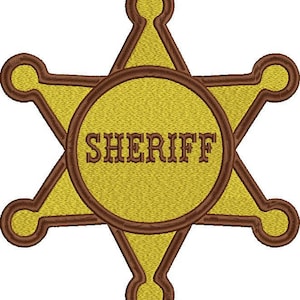 Sheriff Badge Embroidery Design File .vip .vp3 .hus .pes .pec - Etsy
