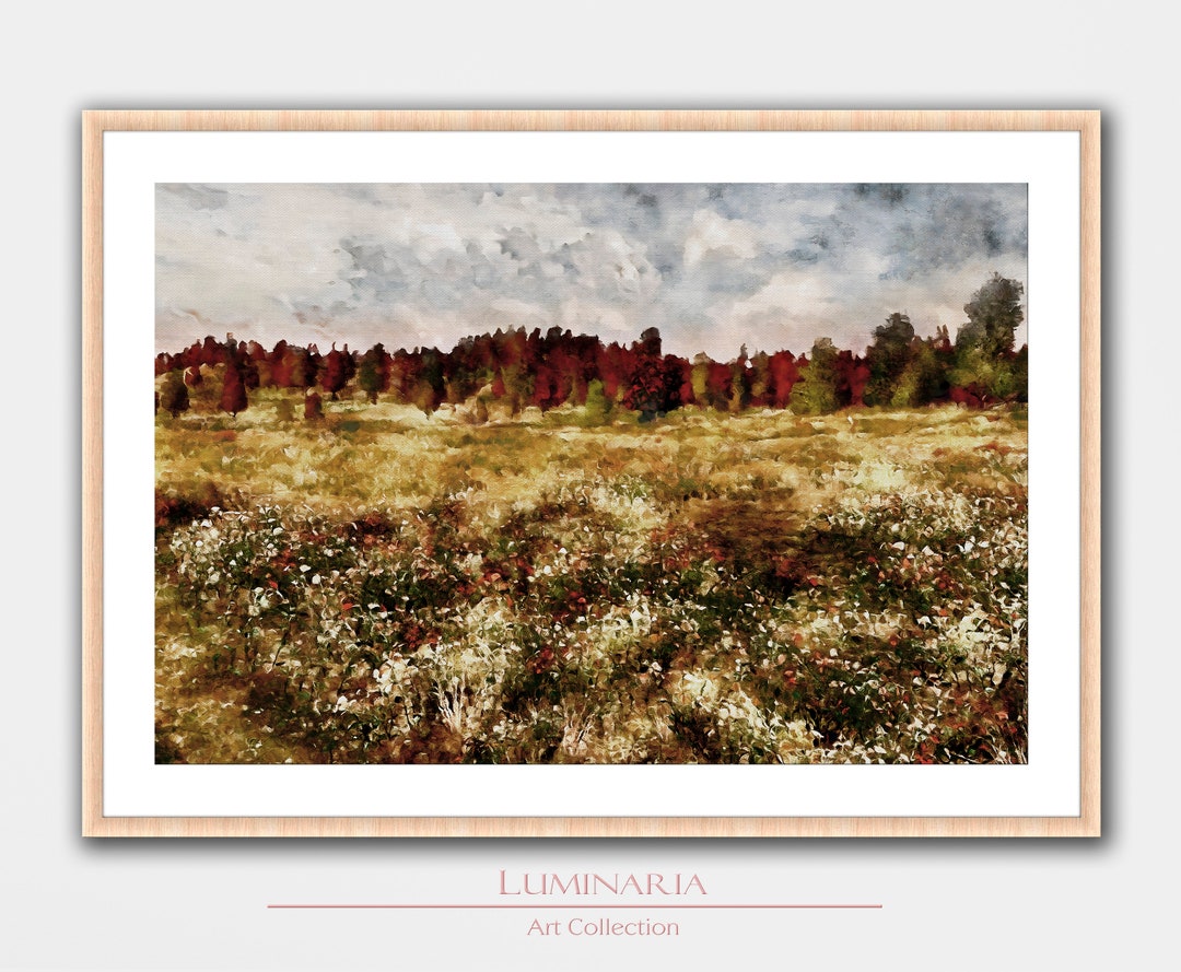 Fall Oil Painting Fine Art Print Muted Vintage Wall Home - Etsy