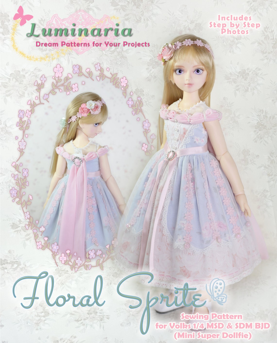 BJD Doll Clothes Pattern Fits Volks MSD & SDM 1/4 Mini Super Dollfie ...