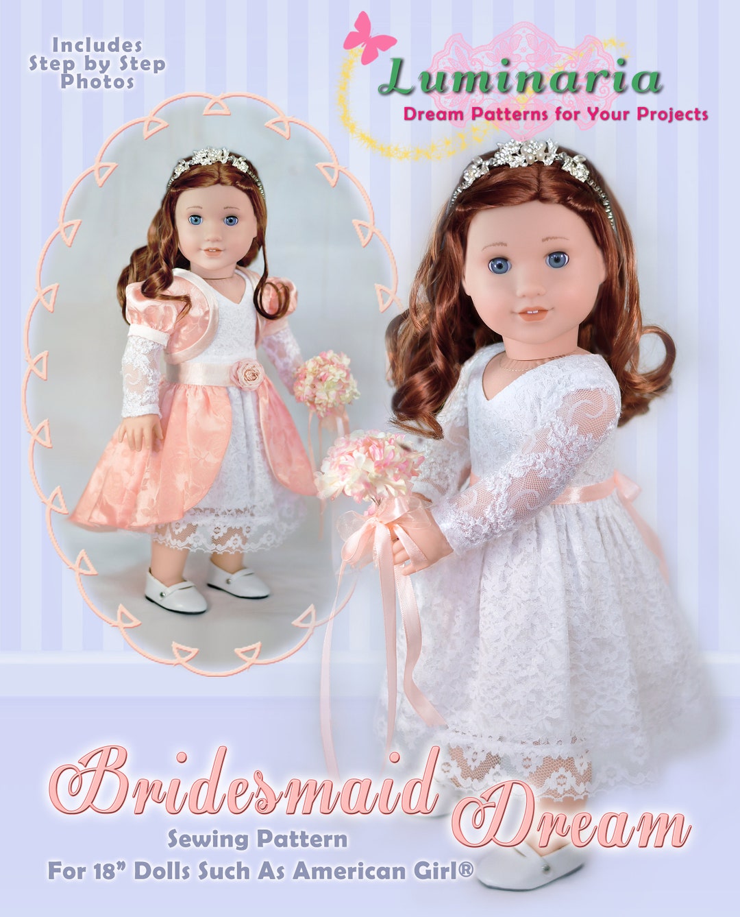 PDF Doll Clothes Dress Pattern Fits 18" Dolls Such as American Girl ...