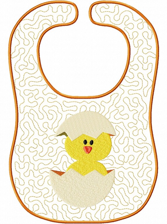 In the Hoop Baby Bib Duck Embroidery Design File Pattern 3 - Etsy