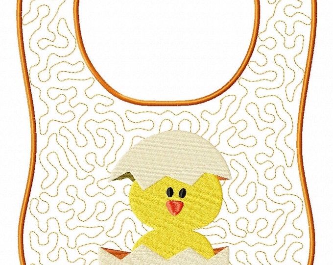 In the Hoop Baby Bib Duck Embroidery Design File Pattern 3 Sizes Also ...