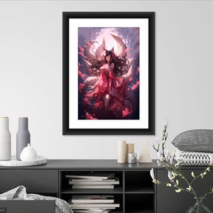 Ahri Fan Art Print Wall Art Home Decor League of Legends Poster Geek ...