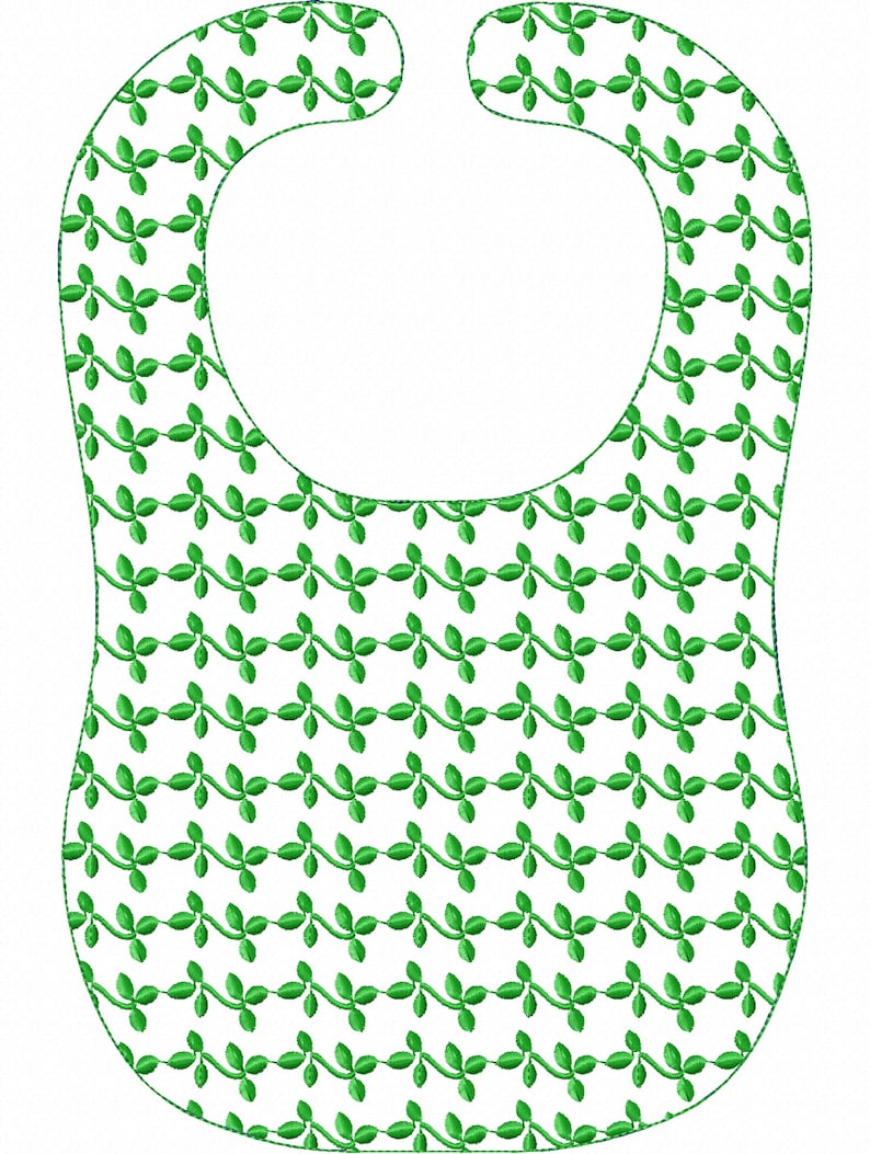 In the Hoop Baby Bib Floral Embroidery Design File Pattern 3 - Etsy