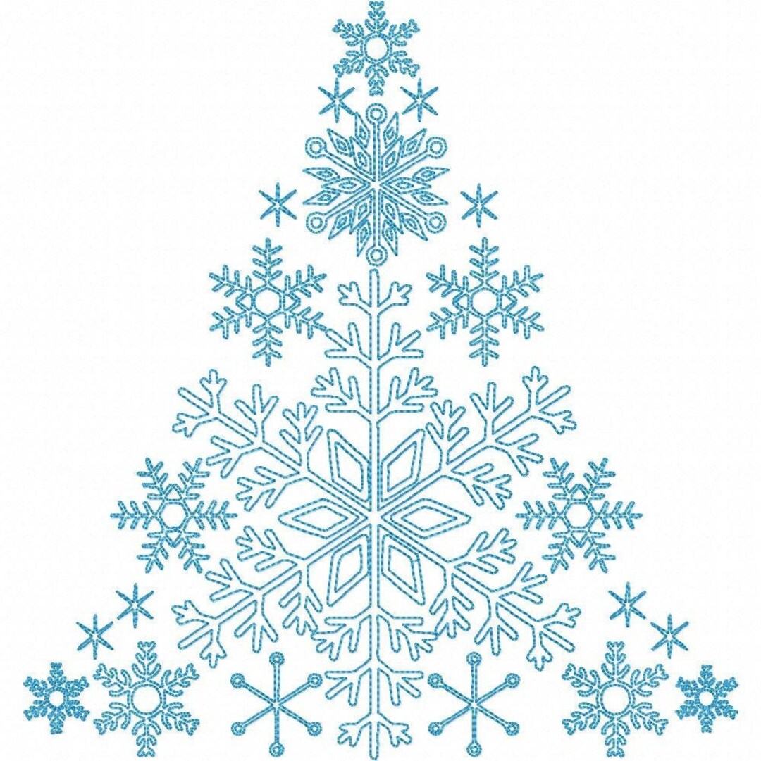 Snowflake Christmas Tree Embroidery Design File .vip .vp3 .hus .pes ...
