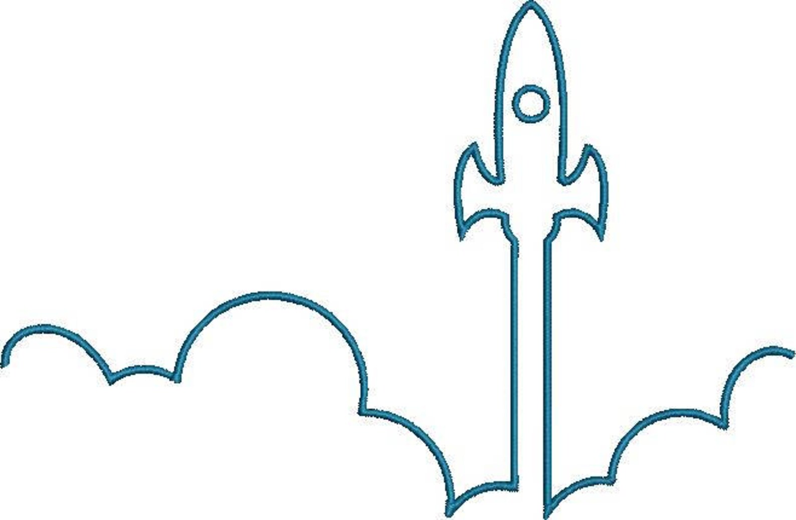 Rocket Outline Embroidery Design File .vip .vp3 .hus .pes .pec | Etsy