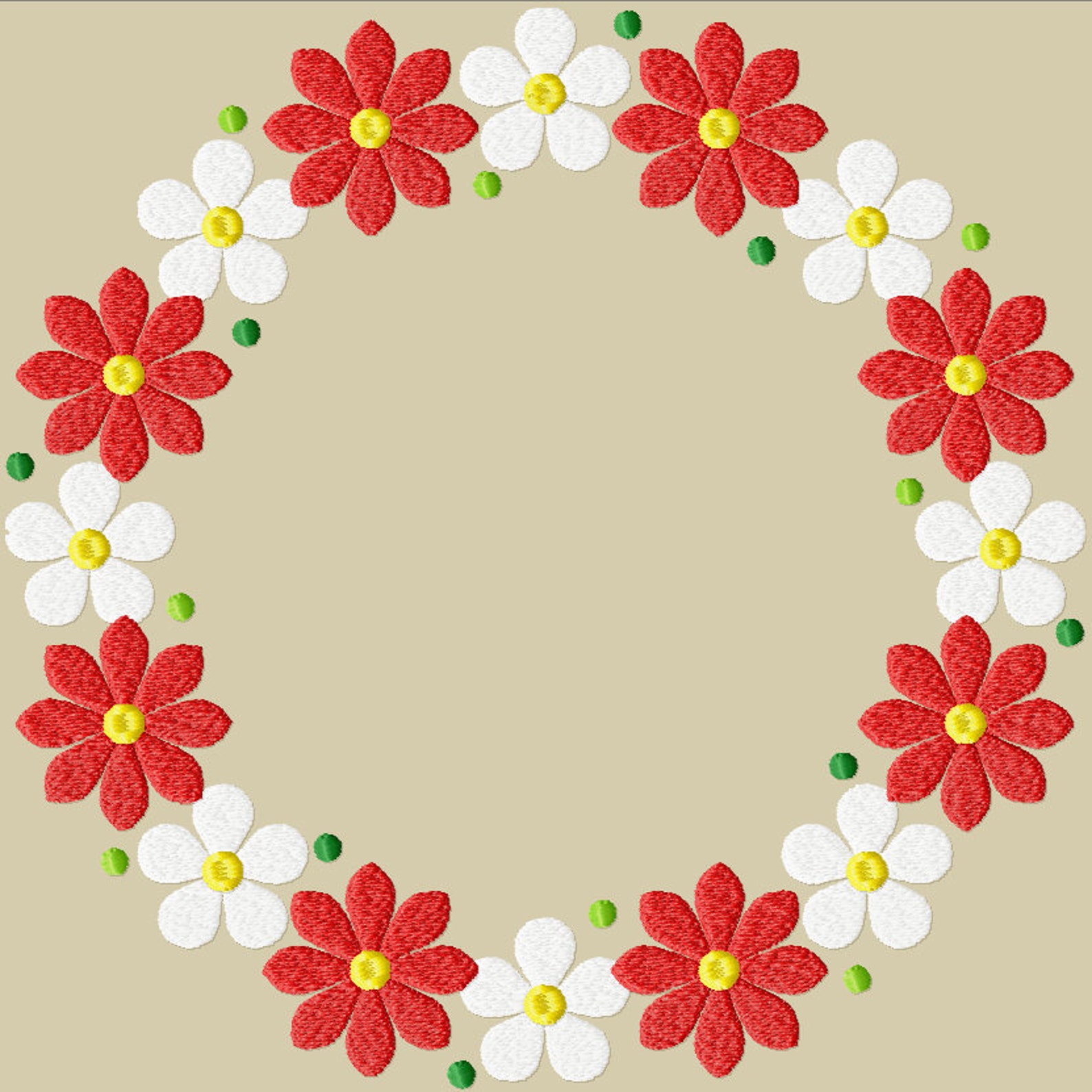 Round Floral Frame Embroidery Design File .vip .vp3 .hus .pes .pec .jef ...