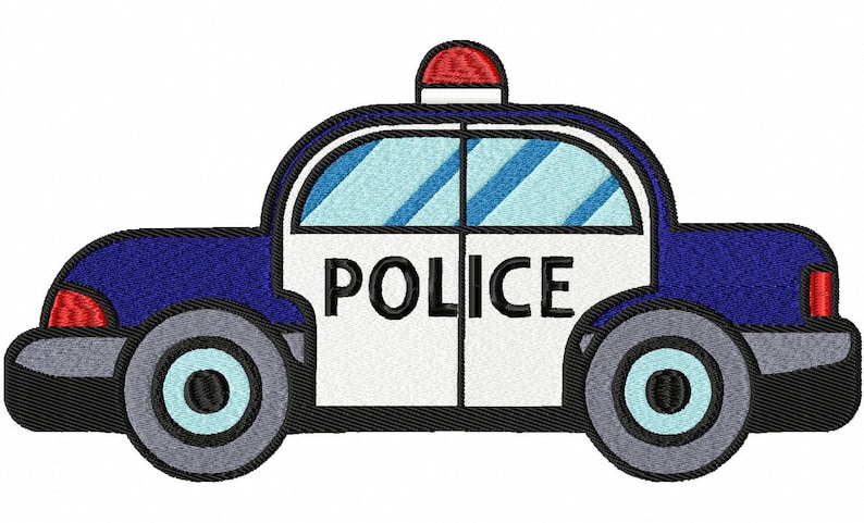 Police Officer Car Embroidery Design File .vip .vp3 .hus .pes - Etsy