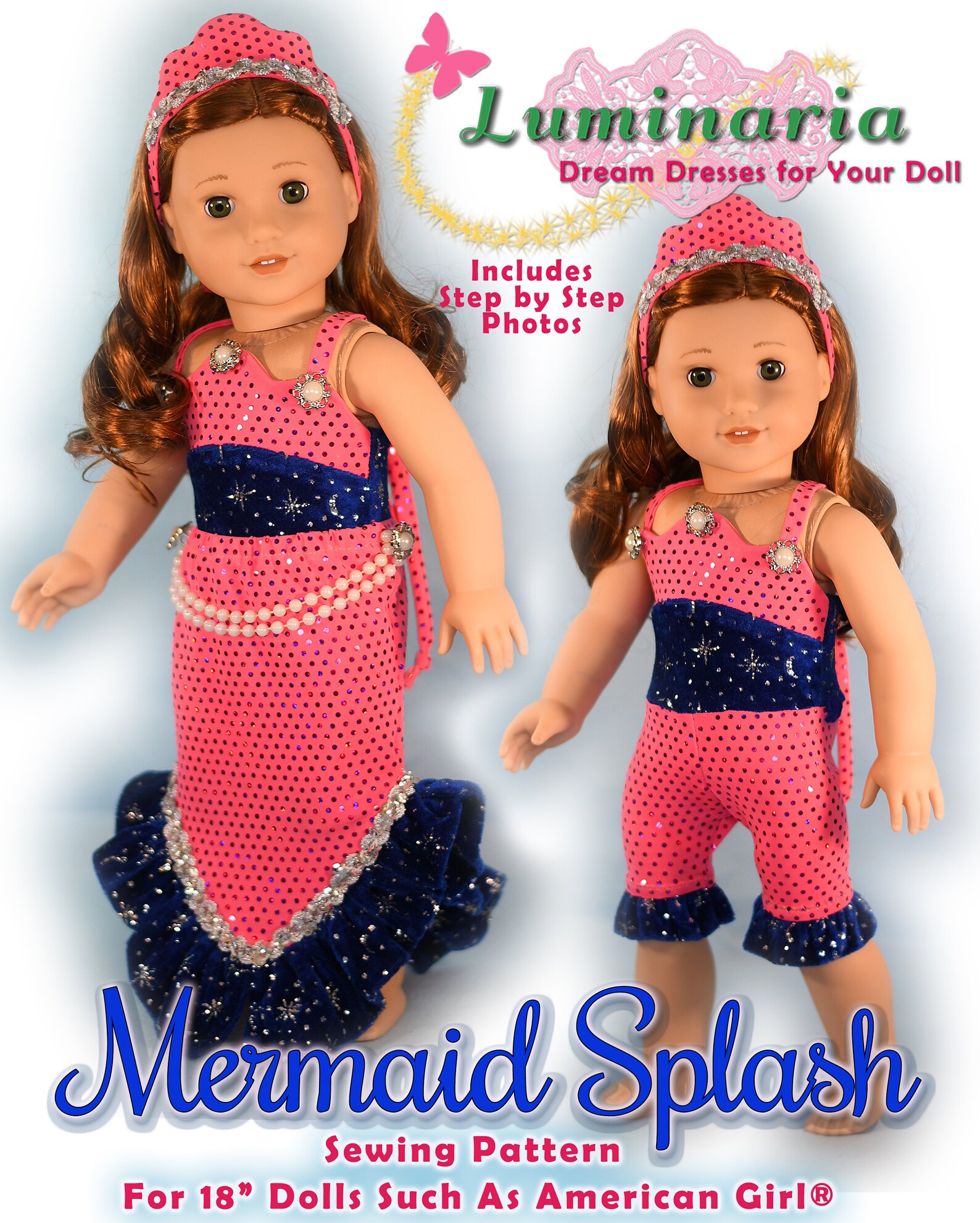 Mermaid Swimsuit PDF Doll Clothes Dress Pattern Fits 18" Dolls Such as ...