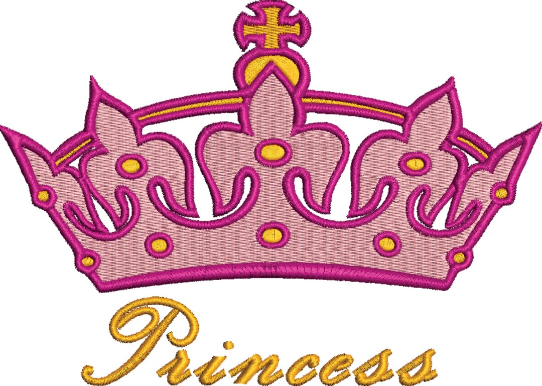 Princess Crown Machine Embroidery File Design for Girls .vip .vp3 .jan ...