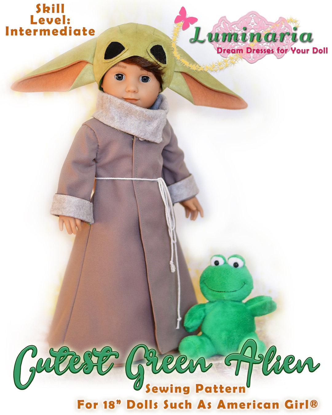 Baby Yoda Grogu Alien 18 Inch Doll Clothes Pattern Fits 18" American ...