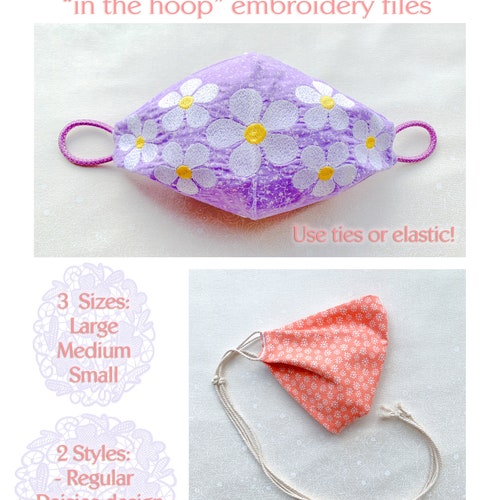 Face Mask Machine Embroidery Design Mask in the Hoop 5 Sizes - Etsy