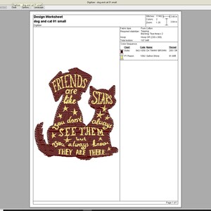 Dog and Cat Friendship Embroidery Design File .vip .vp3 .hus .pes .pec ...