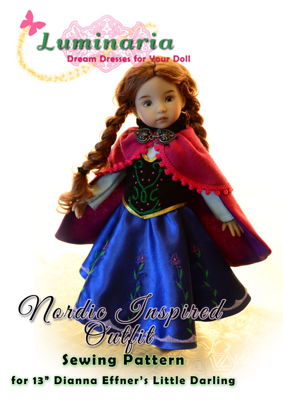 PDF Doll Clothes Dress Pattern Fits 13" Dianna Effner Little Darling ...