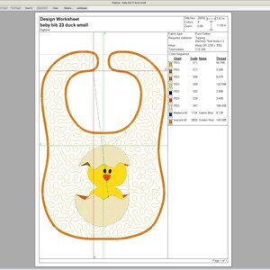 In the Hoop Baby Bib Duck Embroidery Design File Pattern 3 Sizes Also ...