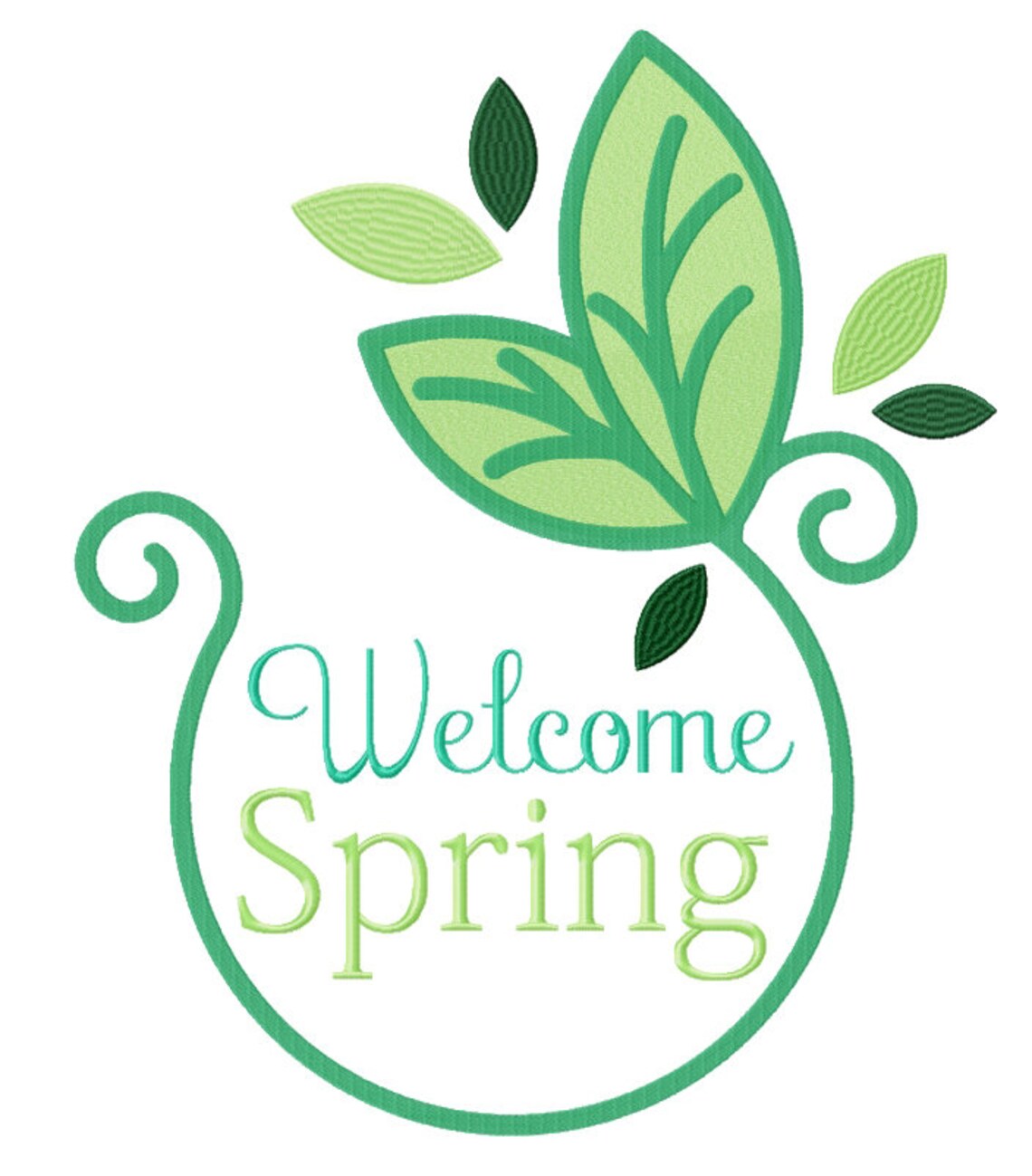 Welcome Spring Embroidery Design File Machine Embroidery | Etsy