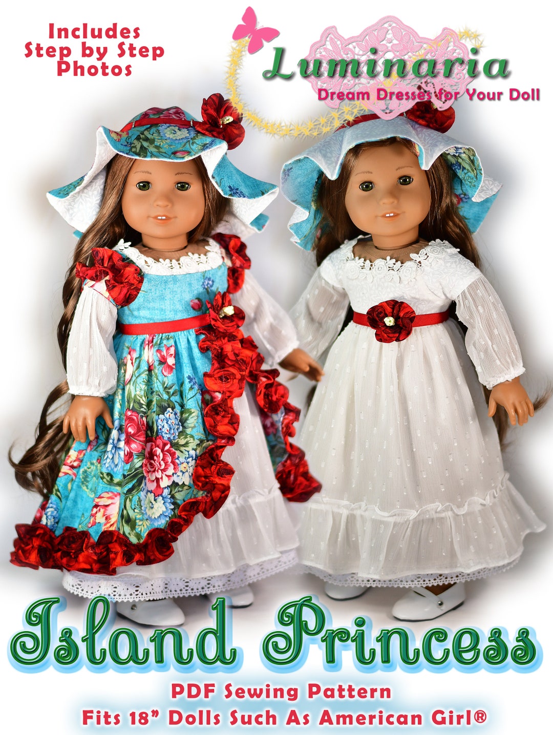 Doll Clothes Dress Pattern Fits 18" Dolls Like American Girl Tonner My ...