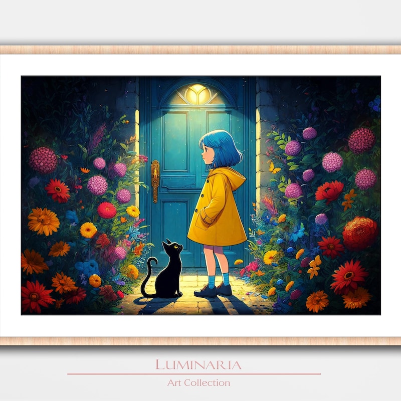 Poster Anime Girl Cat - Etsy
