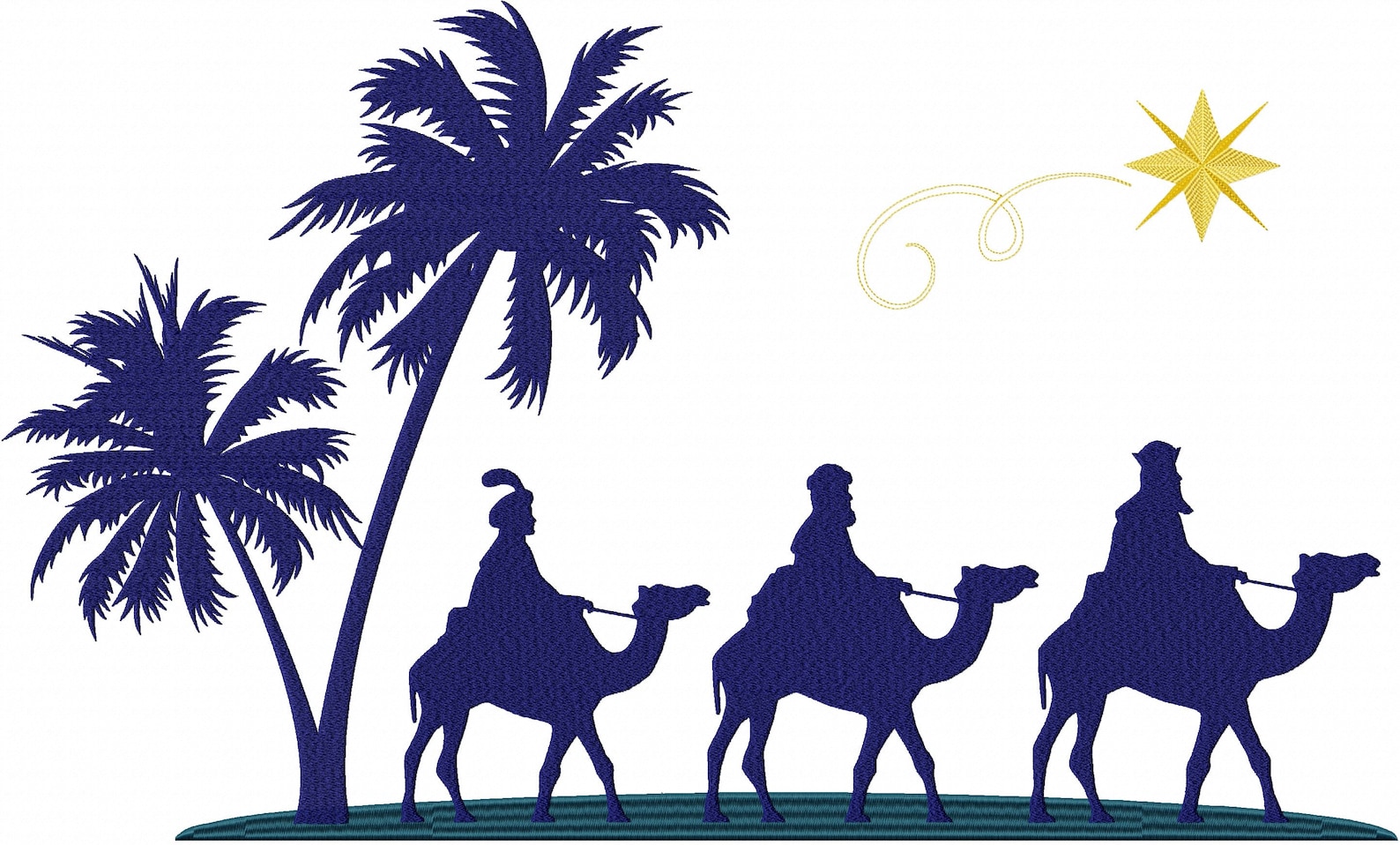 Merry Christmas Three Kings Embroidery Design File Pattern - Etsy