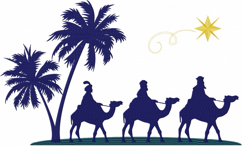 Merry Christmas Three Kings Embroidery Design File Pattern - Etsy