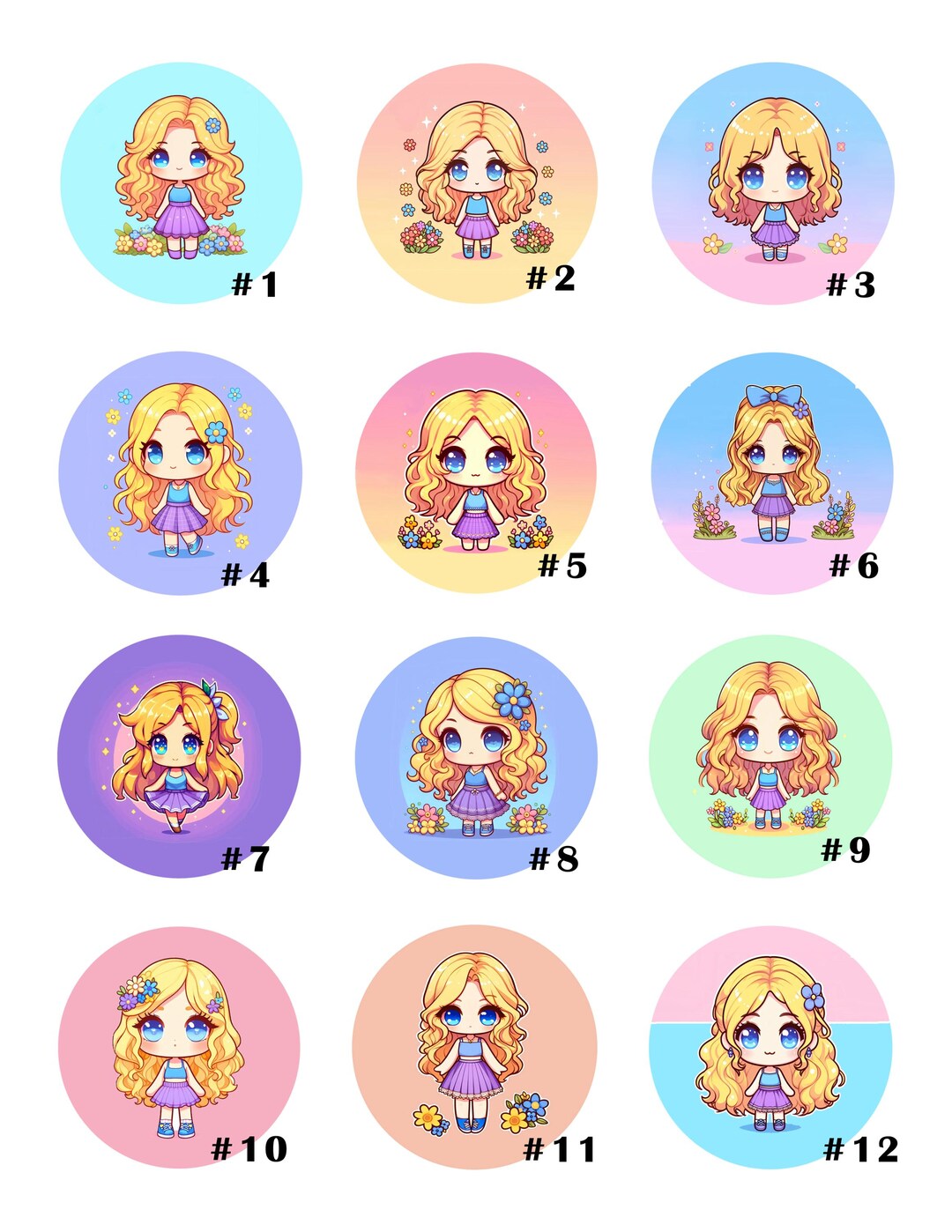 2x2 Round Haley Vinyl Stickers Inspired by Stardew Valley Sunflower ...