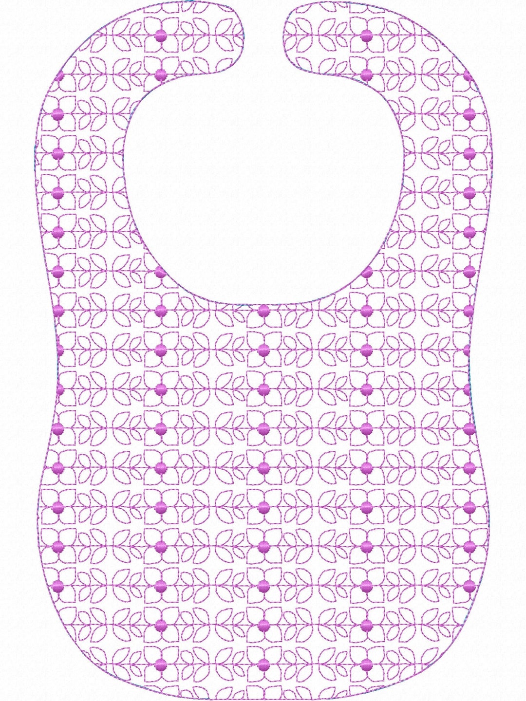 In the Hoop Baby Bib Floral Embroidery Design File Pattern 3 Sizes Also ...