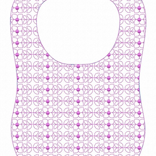 In the Hoop Baby Bib Floral Embroidery Design File Pattern 3 - Etsy