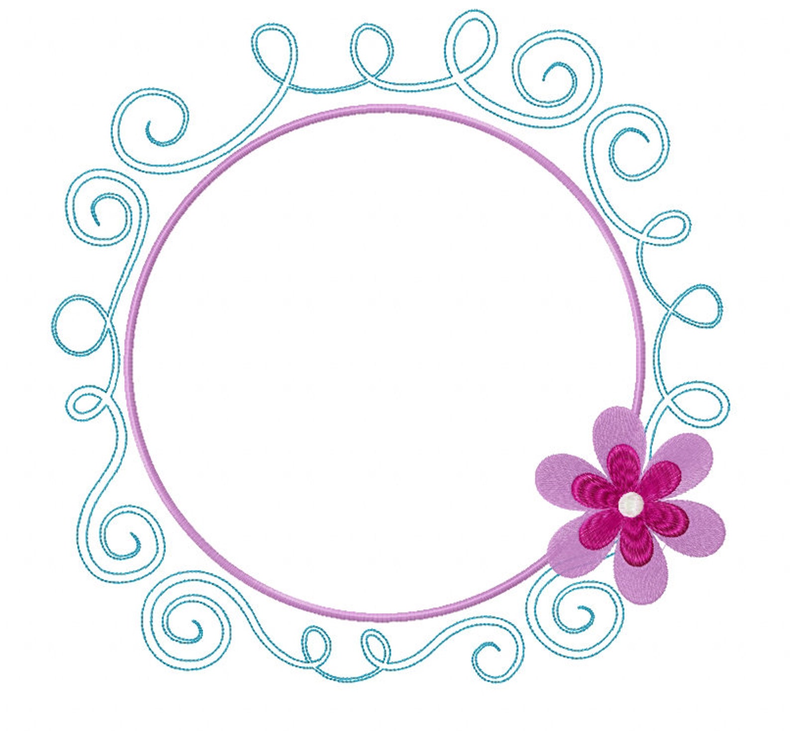 Wedding Round Floral Frame Embroidery Design File Machine - Etsy